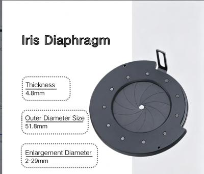 China Adjustable Stainless Steel Iris Diaphragm For Optical Lenses And Industrial Cameras for sale