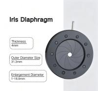 China Stainless Steel Manual Industrial Lens Iris Diaphragm With 1-18.9mm Adjustable Aperture for sale