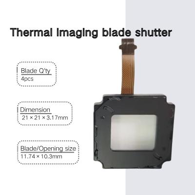 China Thermal Imaging Blade Shutter 4 Blades 21×21×3.17mm Aperture 11.74×10.3mm with FPC for Infrared Camera Modules for sale