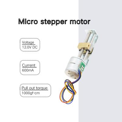 China Micro Stepper Motor 12V DC 600mA 1000gf.cm Linear Actuator with Metal Slider for Precision Instruments & Automation for sale