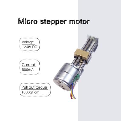 China 20mm Linear Stepper Motor 12V DC 2-Phase Bi-polar High Precision Positioning Micro Lead Screw Motor with Metal Slider for sale
