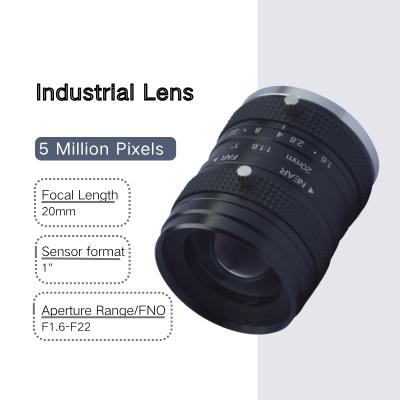 China Machine Vision Lens 5MP 20mm F1.6-F22 1