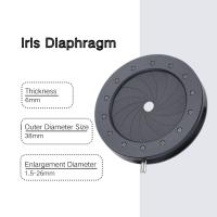 China 1.5-26mm Adjustable Iris Diaphragm with 14-Piece Stainless Steel Blades and 6mm Slim Design for Optical Instruments for sale