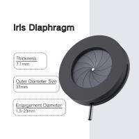 China 1.5-23mm Manual Adjustable Iris Diaphragm with 12-Blade Stainless Steel Design and Compact Φ37mm Structure for Optical Instruments for sale