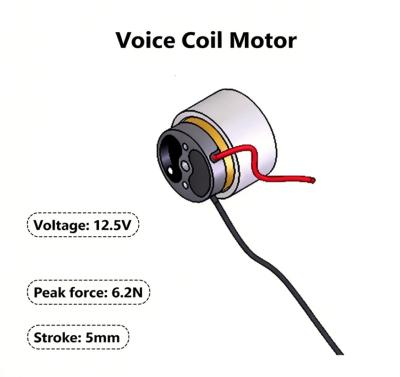 China Compact Cylindrical Voice Coil Motor 6.2N Peak Force 5mm Stroke for Precision Automation for sale