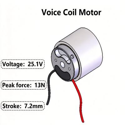 China Precision Force Control Voice Coil Motor 13N Peak Output 7.2mm Stroke for sale