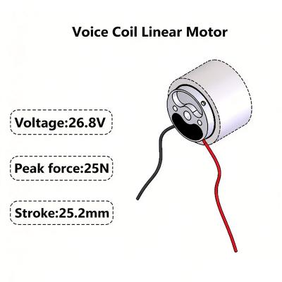 China Ultra Long Stroke Voice Coil Motor 25N 25mm Travel Compact Body for sale