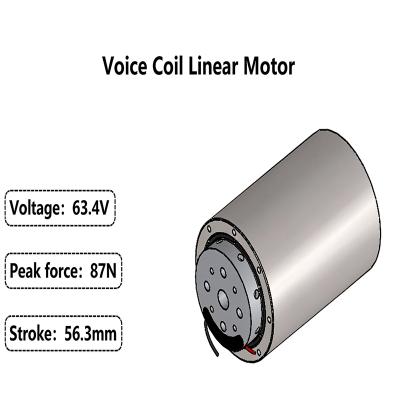 China Heavy Duty Voice Coil Motor 87N Peak Force 56mm Long Stroke for sale