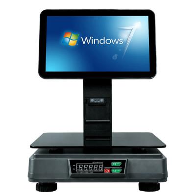 China 58mm 80mm Thermal Printer Dual Touch Screen Electronic Weighing POS Scale for Fruit Shops for sale