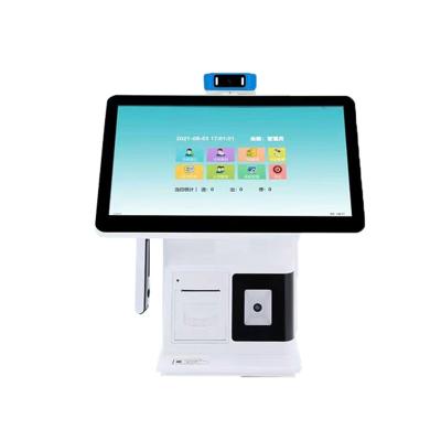 China Windows 10 15.6 inch True Flat Touch Screen Desktop POS with Scanner and Thermal Printer for sale