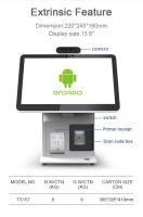 China Supermarket Retail Store Billing Machine POS Capacitive Screen for sale