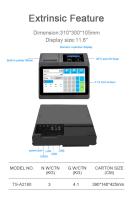 China 11.6 Inch Touch Terminal POS with 10 Points Capactive Touch Screen and LCD Customer Display for sale