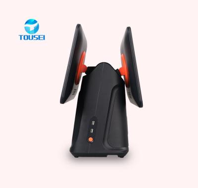 China Windows 10 and Android 7.1/8.0/11 Dual Screen POS Machine with 15.6 Inch Touch Screen for sale