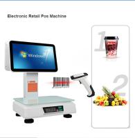 China White Double Touch Screen POS System for Windows or Android Point of Sale Terminal Machine Balance Weighing Scale for sale