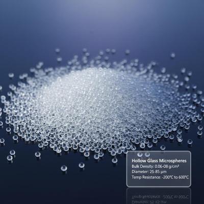 China Hollow Glass Microspheres with Bulk Density 0.06-0.08, Diameter 25-85µm, and Temperature Resistance -200°C to 600°C for sale