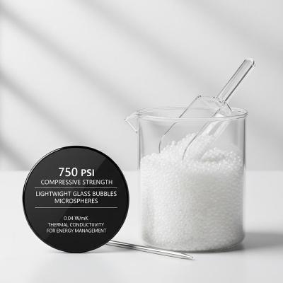 China 750 Psi Compressive Strength Lightweight Glass Bubbles Microspheres with 0.04 W/mK Thermal Conductivity for Energy Management for sale