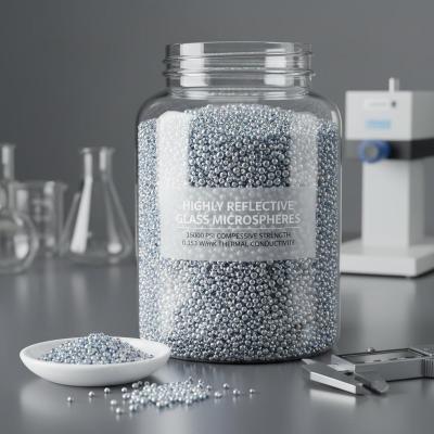 China Highly Reflective Glass Microbubbles with 16000 Psi Compressive Strength and 0.153 Thermal Conductivity for sale
