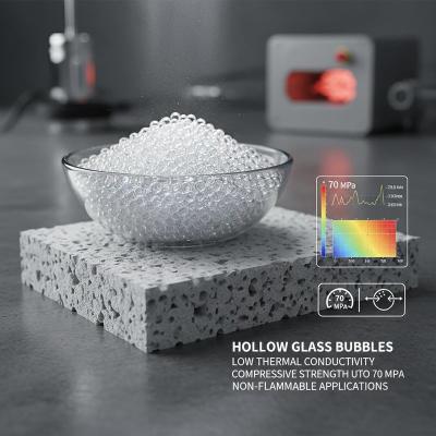 China Hollow Glass Bubbles with Compressive Strength Up To 70 MPa and Low Thermal Conductivity for Non-flammable Applications for sale