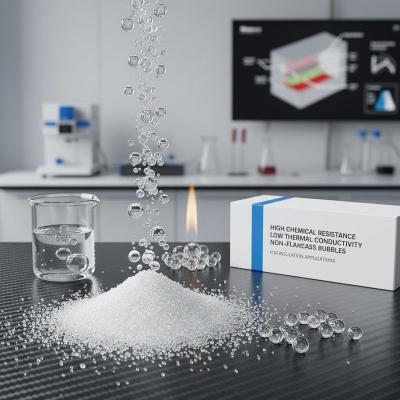 China High Chemical Resistance Low Thermal Conductivity Non-flammable Hollow Glass Bubbles for Insulation Applications for sale