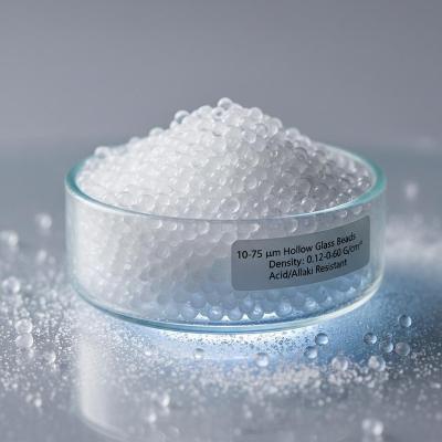 China 10-75 µm Diameter Hollow Glass Beads with 0.12-0.60 G/cm³ Density and Good Resistance To Acids And Alkalis for sale