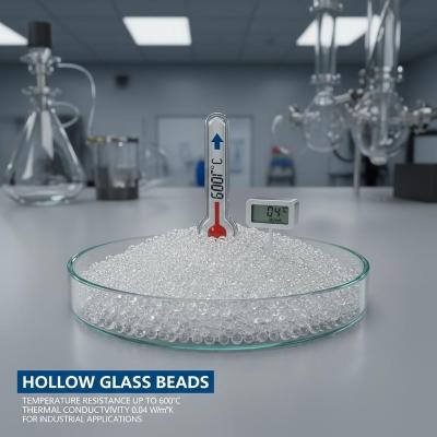 China Hollow Glass Beads With Temperature Resistance Up To 600°C And Thermal Conductivity 0.04 W/mK For Industrial Applications for sale