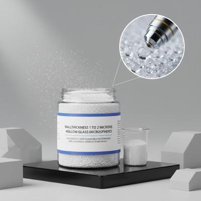 China Non Flammable Hollow Glass Microspheres with Low Viscosity and 1 to 2 Microns Wall Thickness for Lightweight Composites for sale