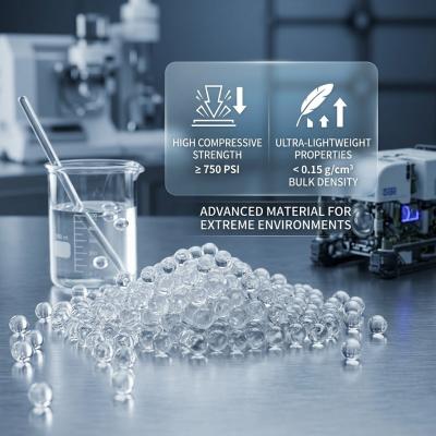 China Hollow Glass Microspheres with Softening Temperature 855℃ and Dielectric Constant 1.2-2.2 for Oil Exploration Area for sale