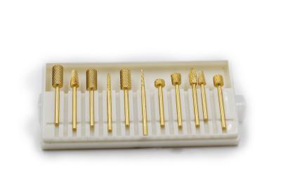 China 10-Piece Carbide Rotary Burr Set for Nail Care 3mm Shank 40-45HRC Medical-Grade Tools for sale