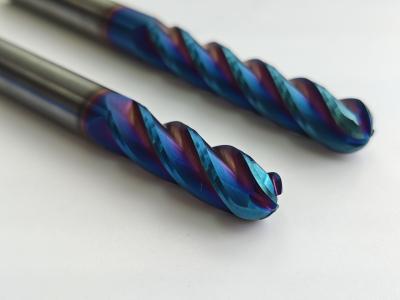 China Solid Carbide Ball Nose End Mills 0.1mm-25mm Diameter Range with H6 Shank Tolerance for Precision CNC Milling for sale