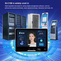 China 15.6 Inch Android Face Recognition Access Control Panel Dual Camera Liveness Fingerprint RFID QR Smart Cabinet Attendance for sale