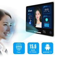China 15.6 Inch Android Face Recognition Access Control Panel Dual Camera Liveness Fingerprint RFID QR Smart Cabinet Attendance for sale