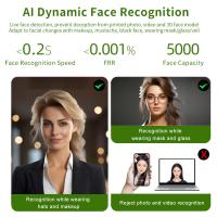 China 5-Inch Waterproof WiFi TCP/IP Biometric Attendance Machine Facial Recognition Access Control Time Recording Free SDK for sale