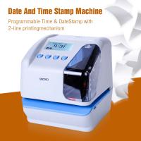 China USB Flash Disk Time Stamp Attendance Machine Multi-language Punch Card Clock with 2 Line Printing for sale