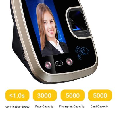 China 4.3 Inch Touch Screen Biometric Face Recognition System Time Keeper 1500 Face Capacity for sale
