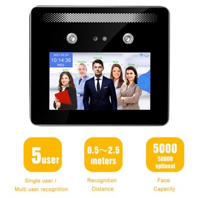 China 0.2s Multi Face Recognition Time Attendance Device 5 inch Touch Screen 5000 Face Capacity for sale
