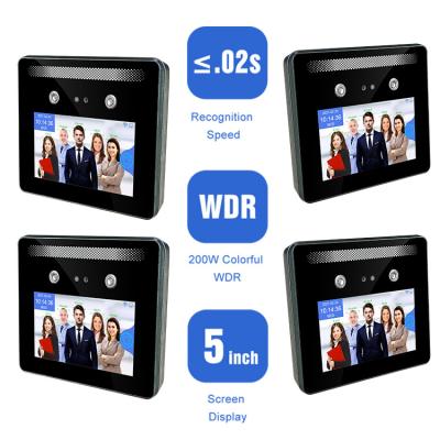 China Websocket Face Attendance Machine POE Powered 5 People Recognition 0.2s Speed for sale