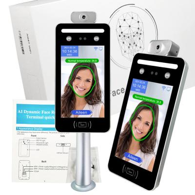 China 8 Inch IPS Touch Screen Face Recognition Temperature Scanner Access Control 5000 Users for sale