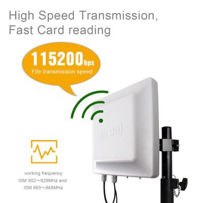 China UHF RFID Card Access Control Reader 860-960 MHz 7 dBi Antenna Long Range 12-15 Meter for sale