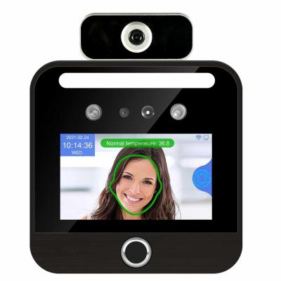 China Employee Face Recognition Attendance Machine with Temperature Detection 0.5-2.5m 5in Screen for sale