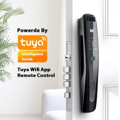 China Tuya WiFi Smart Lock 3D Face Recognition Fingerprint Door Lock Aluminum Alloy 100 Fingerprints for sale