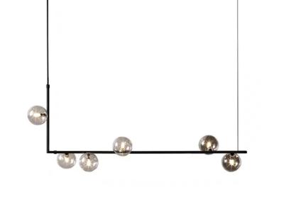 China Nordic Long Modern Glass RestaurantChandelier Pendant Brass Iron Lamp for sale