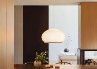 China Fabric Shade with acrylic ABS modern wedding restaurant E27 pendant lamp for sale