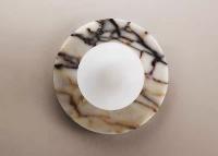 China Yellow stone white marble  led round and long and plating gold wall lamp for project for sale