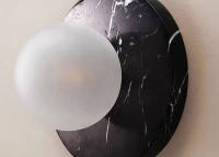 China Yellow stone white marble  led round and long and plating gold wall lamp for project for sale