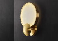 China White marble  led round and long and plating gold wall lamp for hotel for sale