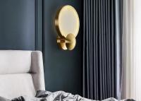 China White marble  led round and long and plating gold wall lamp for hotel for sale