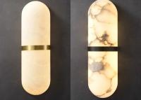 China White marble  led round and long and plating gold wall lamp for hotel for sale
