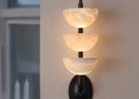 China White marble  led round and long and plating gold wall lamp for hotel for sale