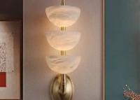 China White marble  led round and long and plating gold wall lamp for hotel for sale
