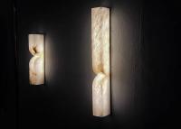 China White marble  led round and long and plating gold wall lamp for hotel for sale